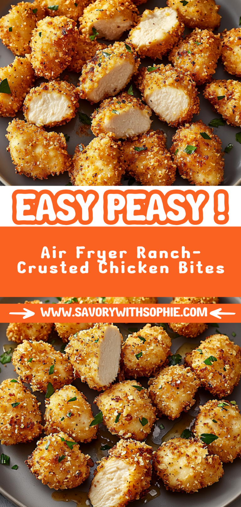Crispy Air Fryer Ranch-Crusted Chicken Bites Recipe - Savory with Sophie